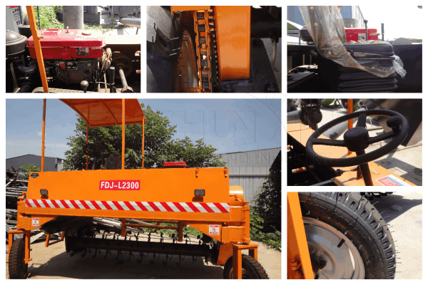 Moving type compost turner | One person one car | 400 m³